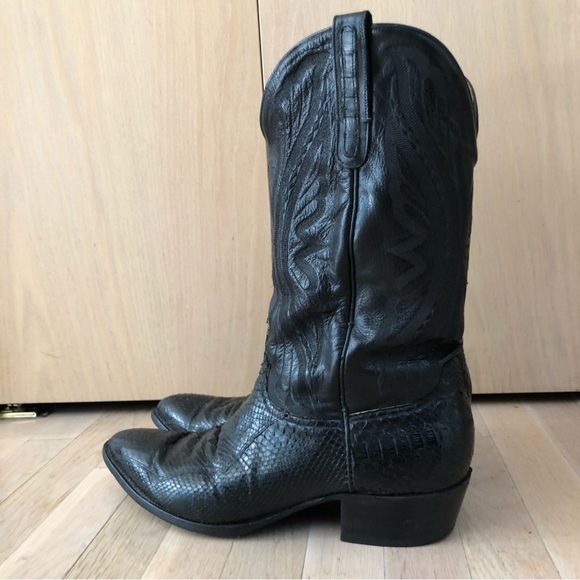 Larry Mahan | Shoes | Larry Mahan Mens Vintage Black Exotic Soft ...